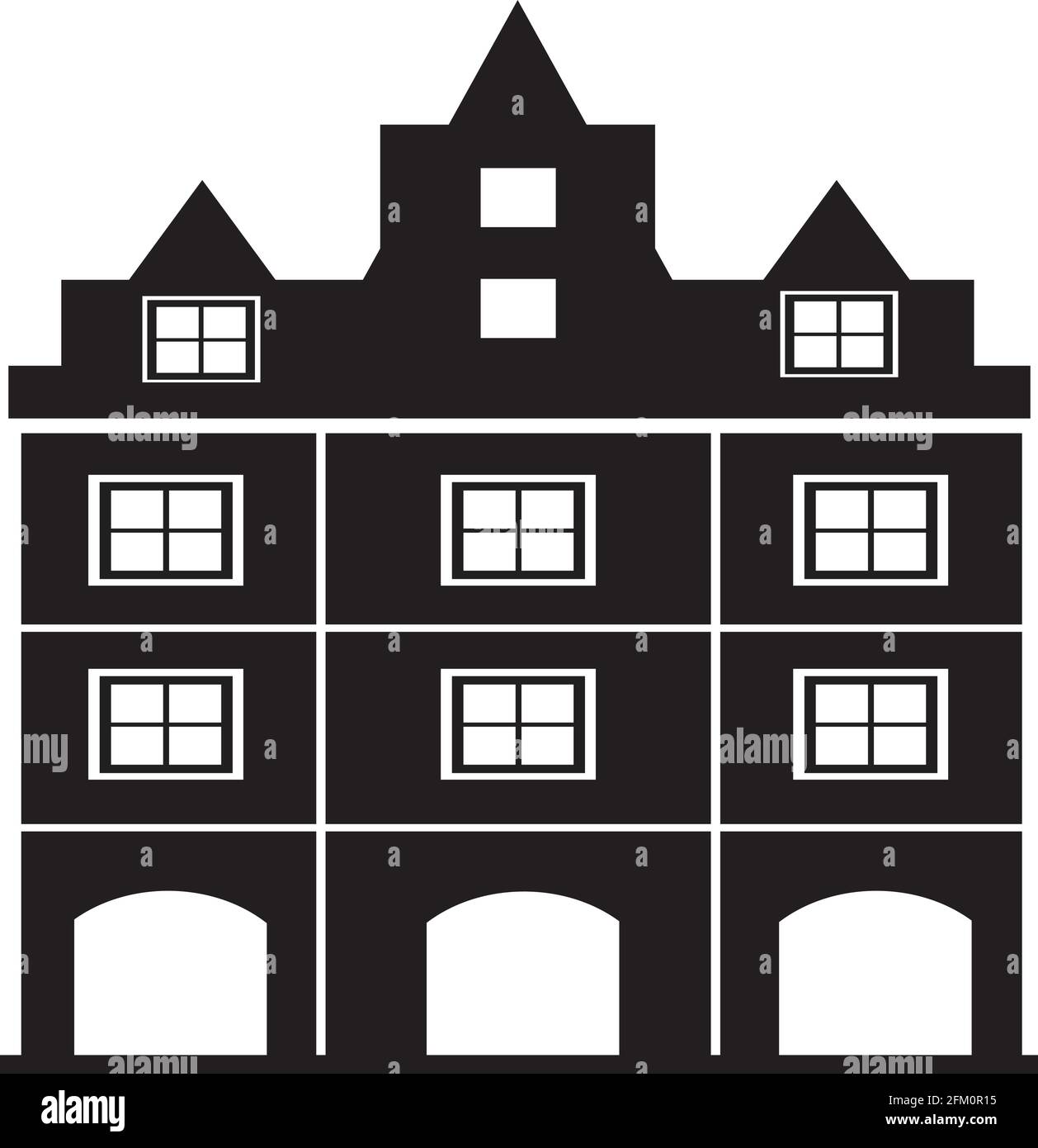 Vector element silhouette single house construction building Stock ...