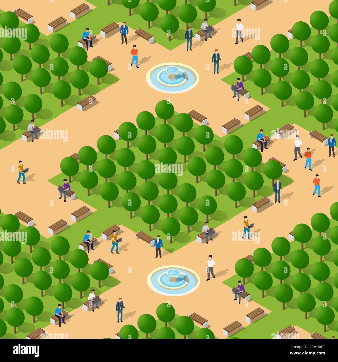 Group walking park Stock Vector Images - Alamy