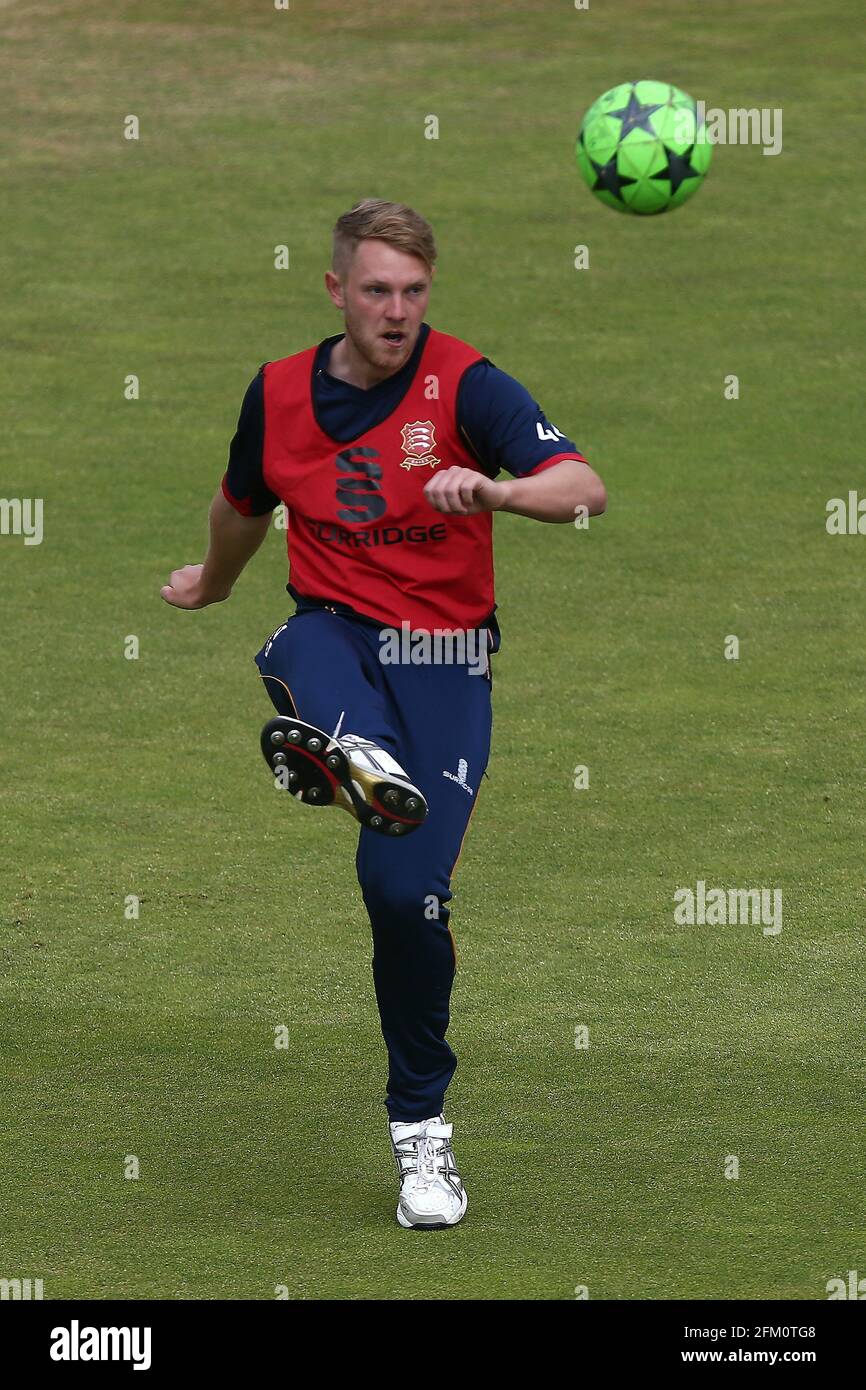 Jamie Porter of Essex plays football ahead of Lancashire CCC vs Essex ...