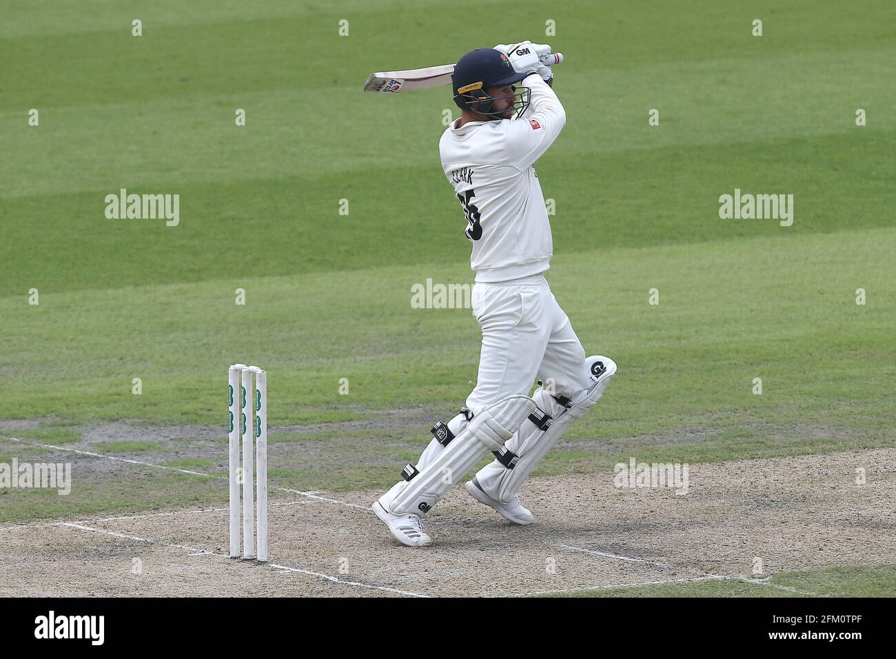 Jordan Clark hits 4 runs for Lancashire during Lancashire CCC vs Essex ...