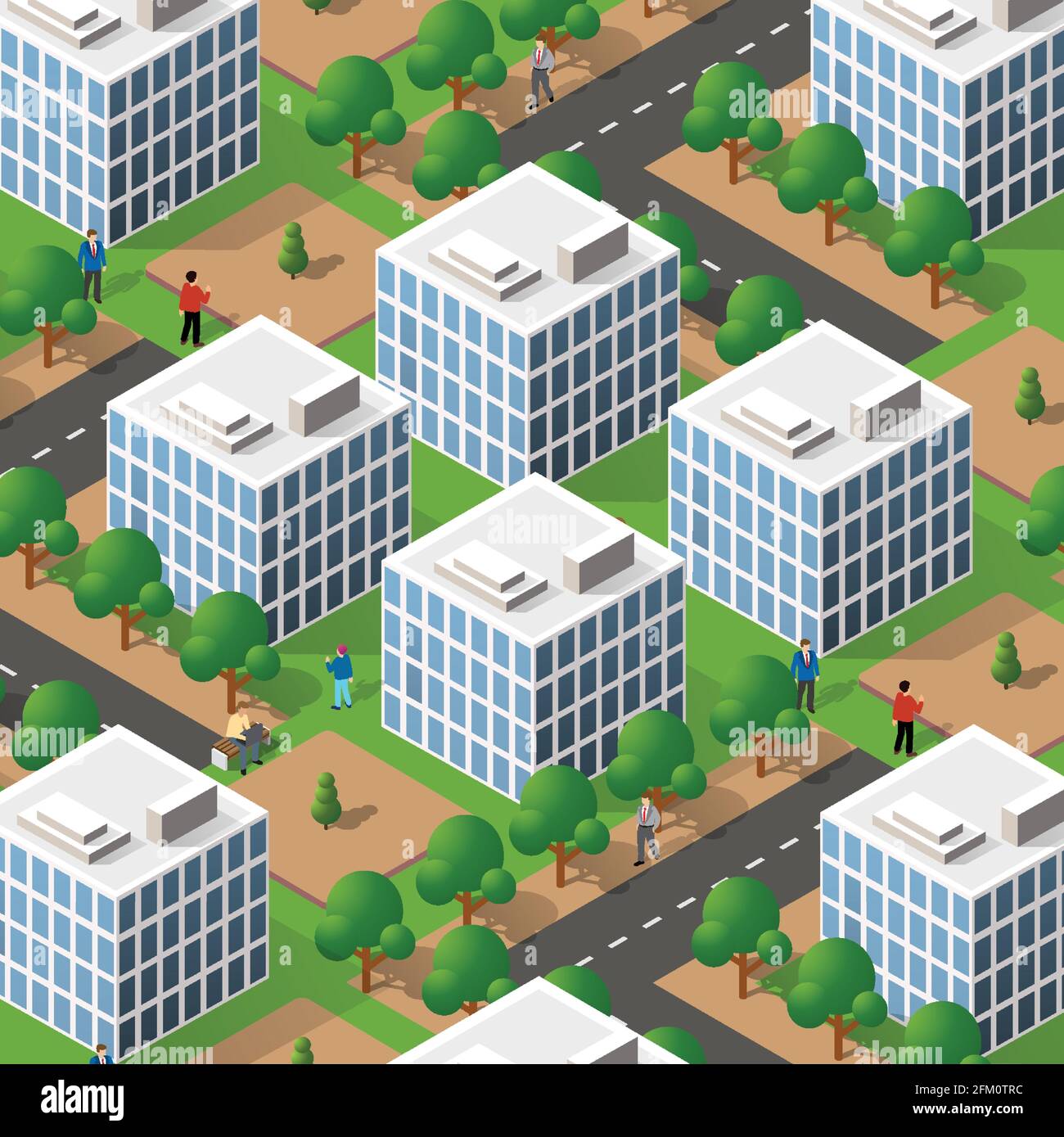Isometric 3d of street downtown architecture district Stock Vector ...