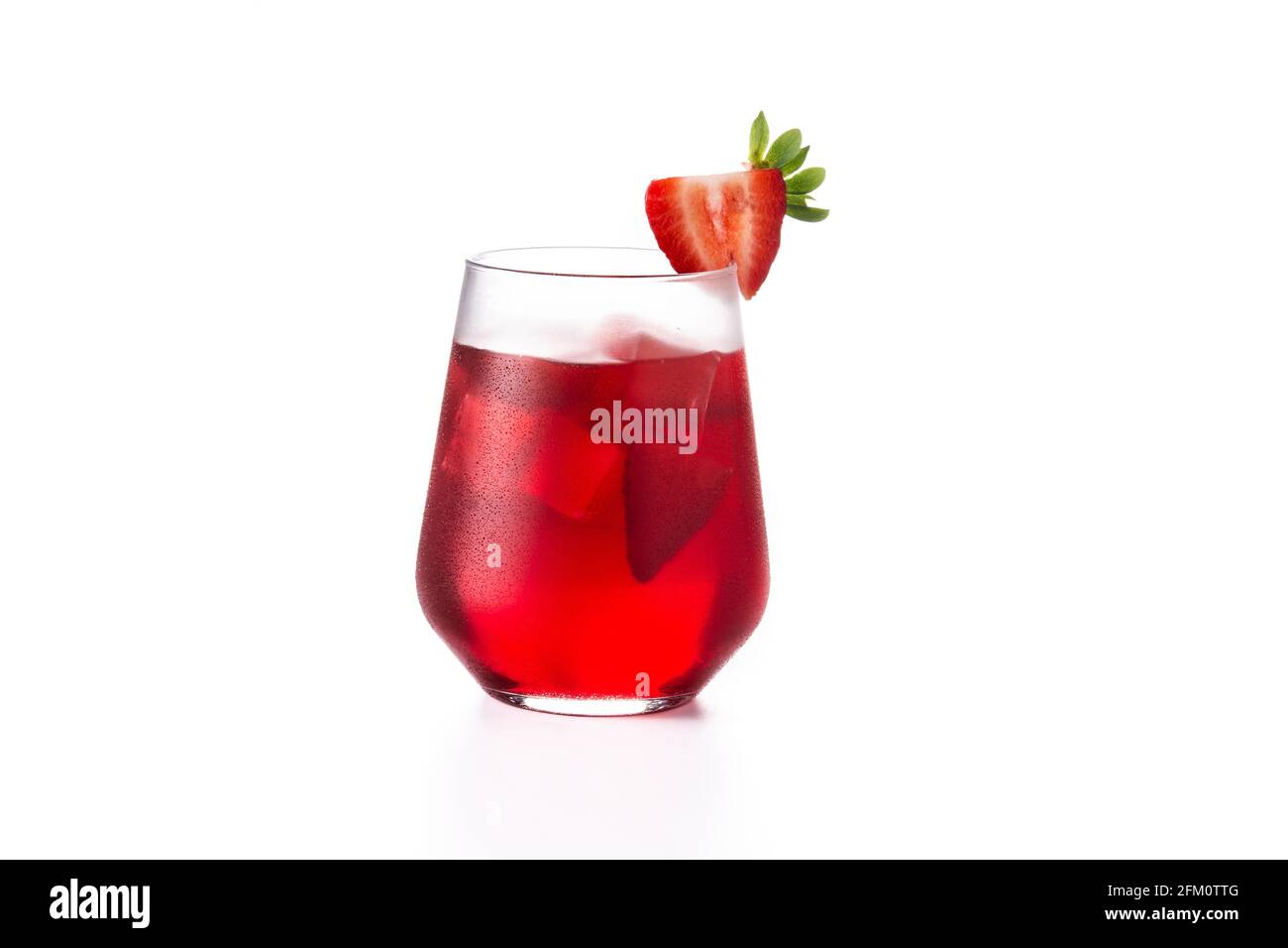 Strawberry cocktail isolated on white background Stock Photo - Alamy