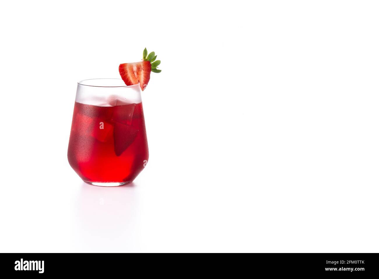 Strawberry cocktail isolated on white background Stock Photo - Alamy