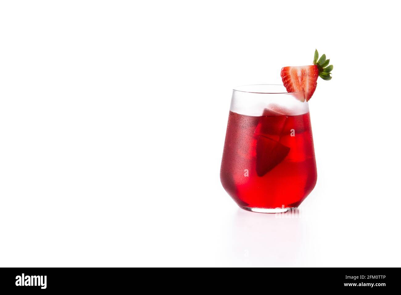 Strawberry cocktail isolated on white background Stock Photo - Alamy