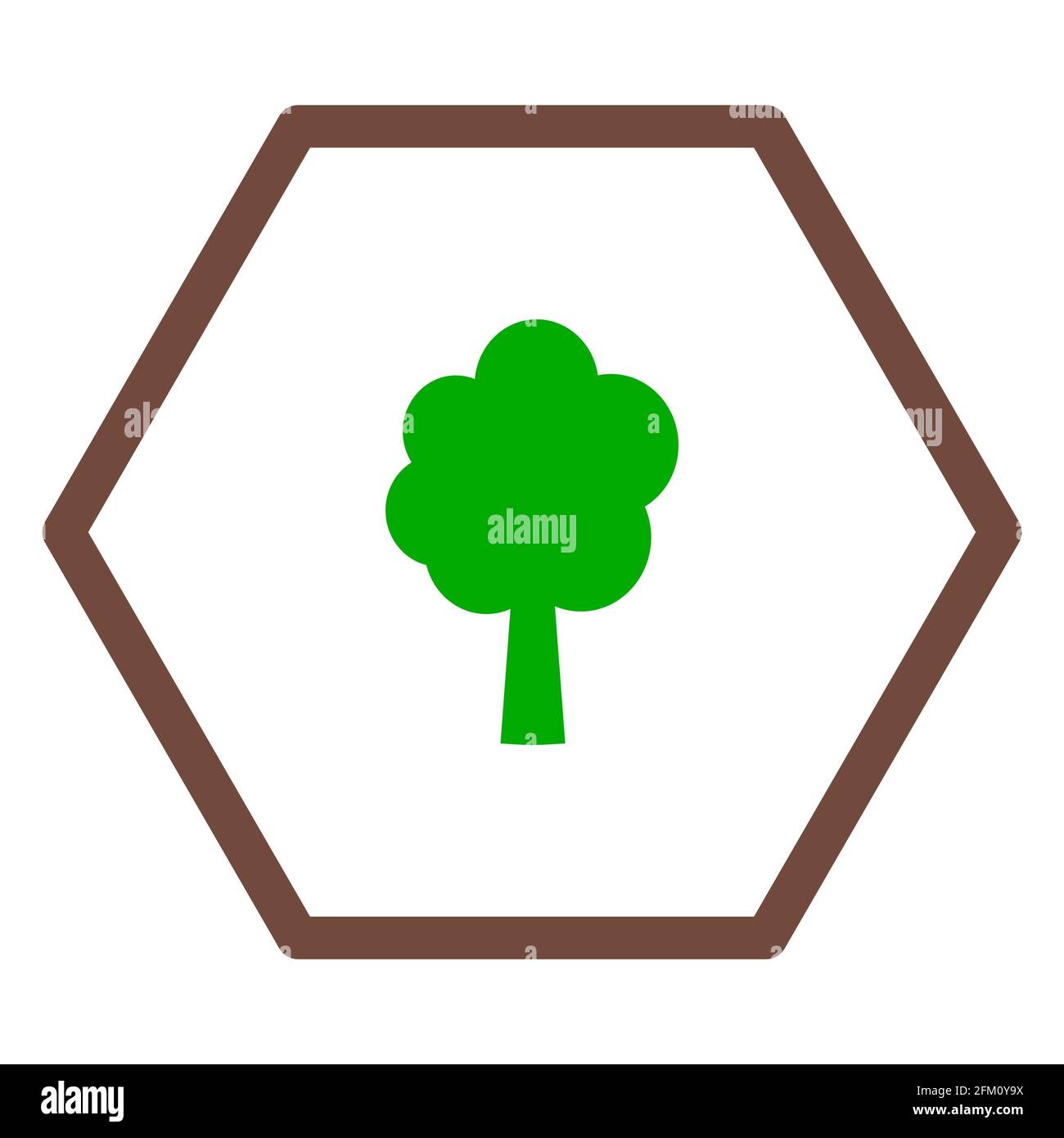 Tree and hexagon Stock Photo - Alamy