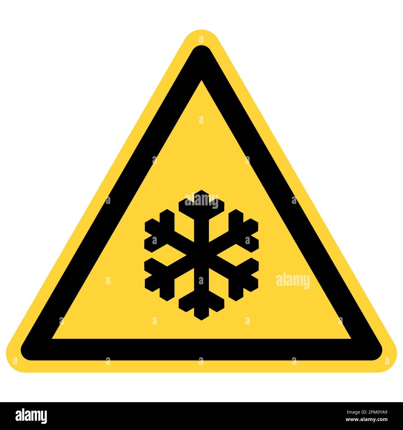Snow flake and danger sign Stock Photo - Alamy