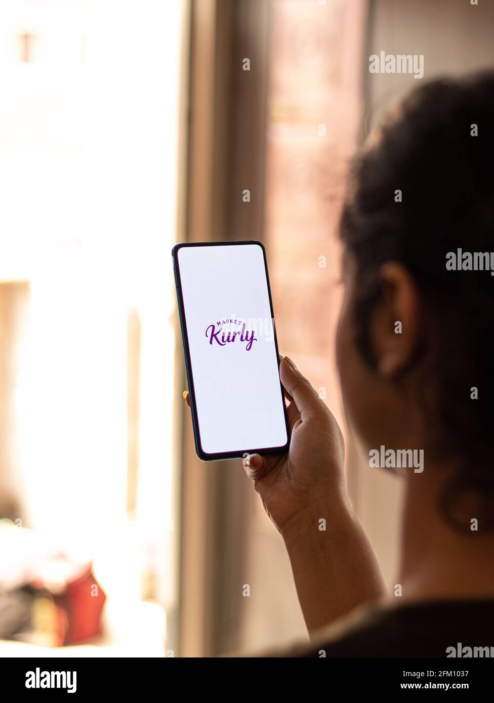 Assam, india - May 04, 2021 : Kurly logo on phone screen stock image ...