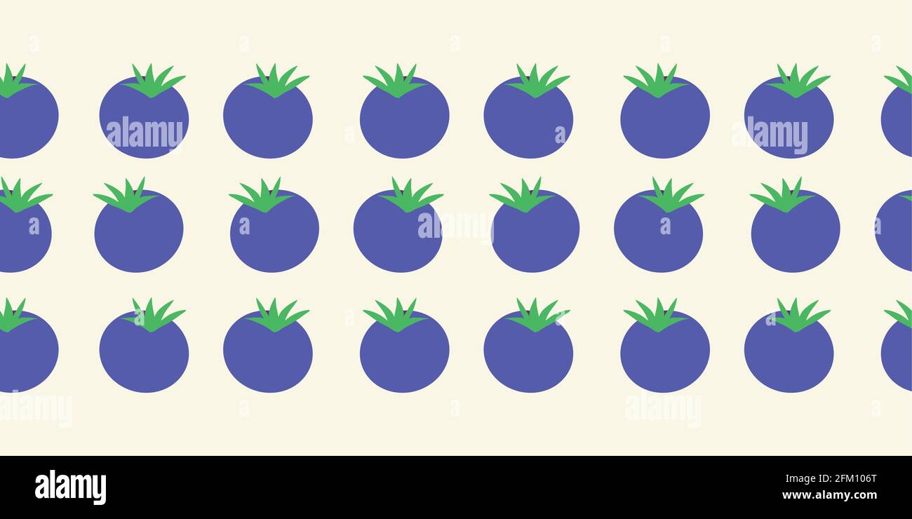 Blueberry seamless vector border. Blueberries repeating horizontal ...