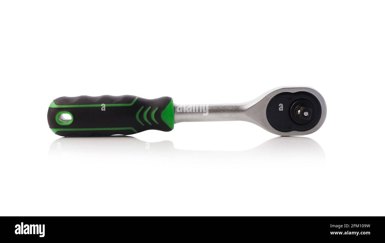 Ratchet tool isolated on white background Stock Photo - Alamy