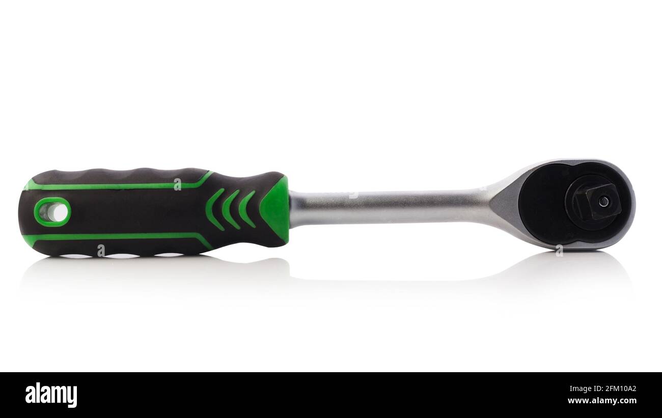 Ratchet tool isolated on white background Stock Photo - Alamy