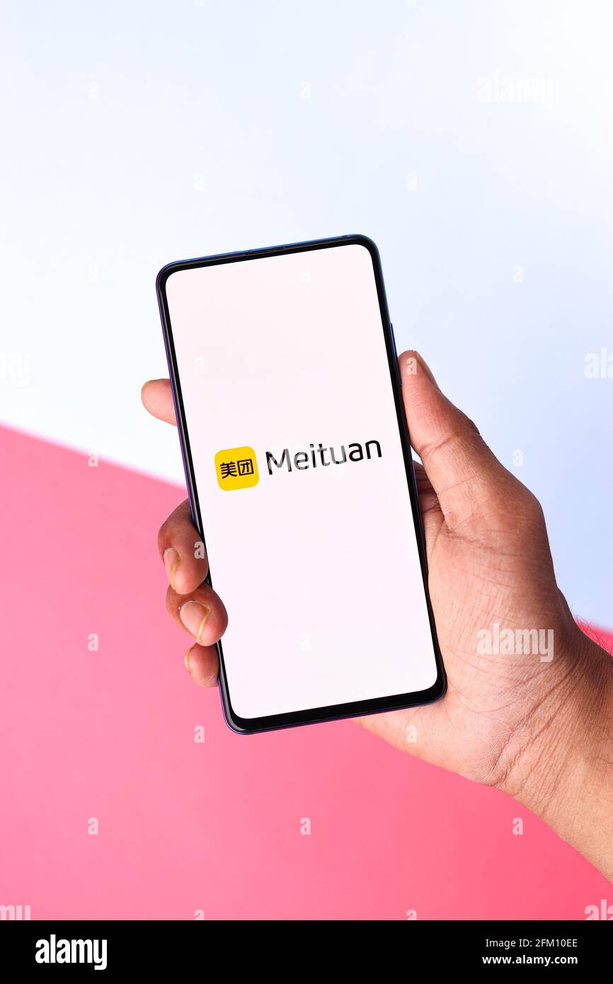 Assam, india - May 04, 2021 : Meituan logo on phone screen stock image ...