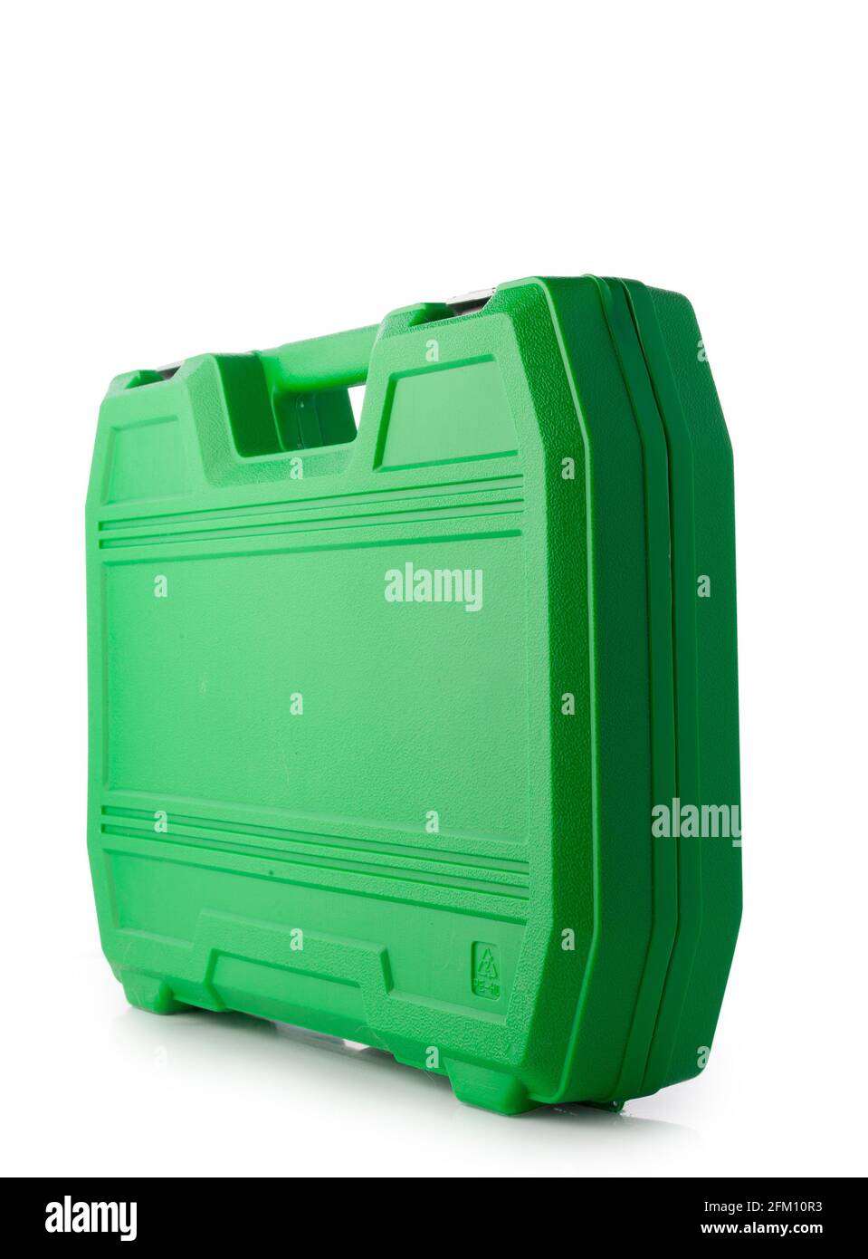 Closed green case with a set of tools for car repair, side view ...
