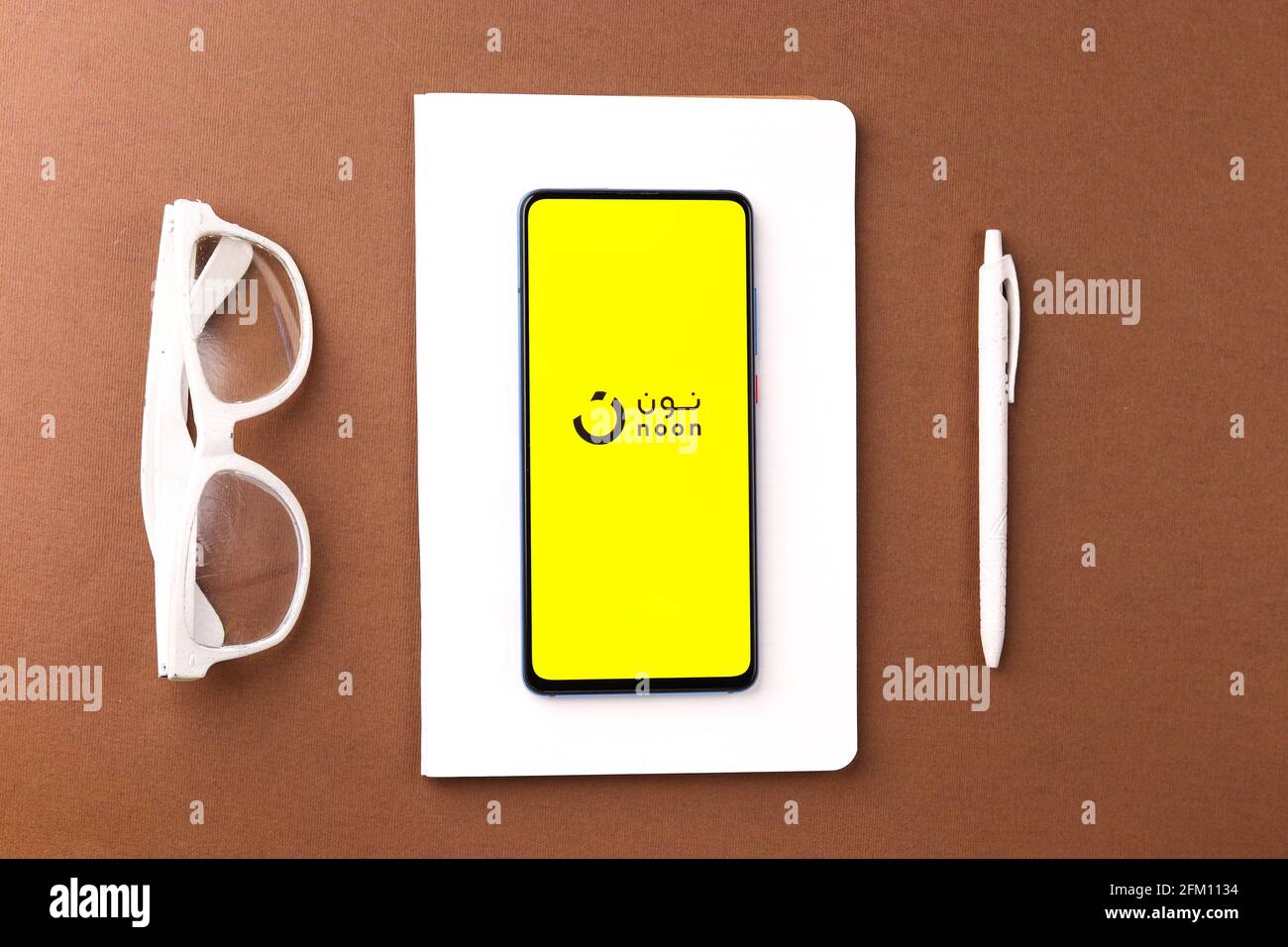 Assam, india - May 04, 2021 : Noon logo on phone screen stock image ...