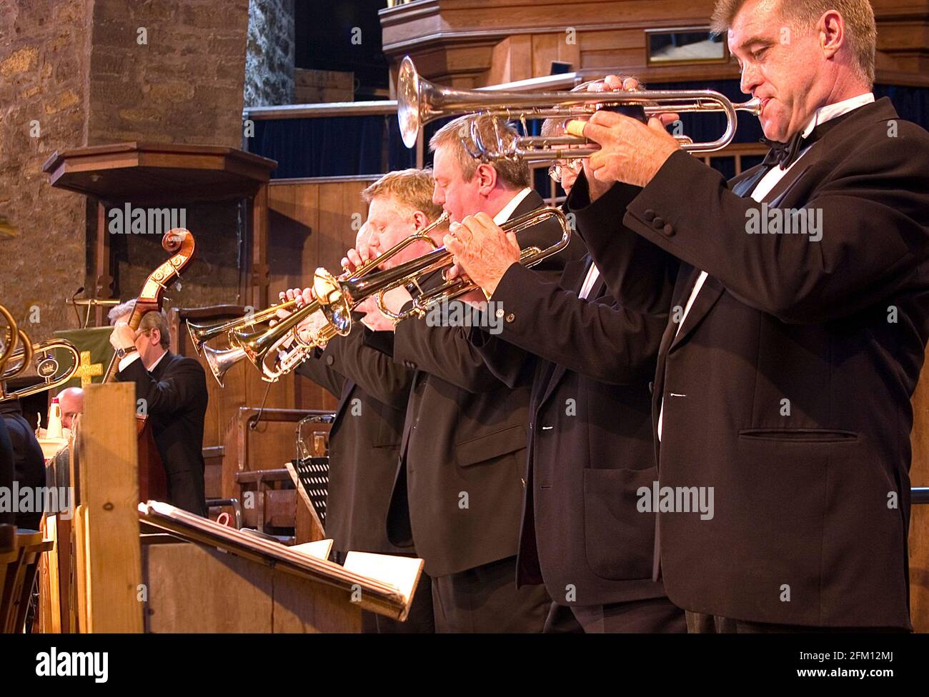 Trumpet players in concert(Ray Chester band Stock Photo - Alamy
