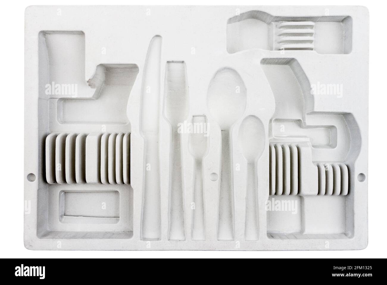 Empty paper cutlery box isolated on white background Stock Photo - Alamy