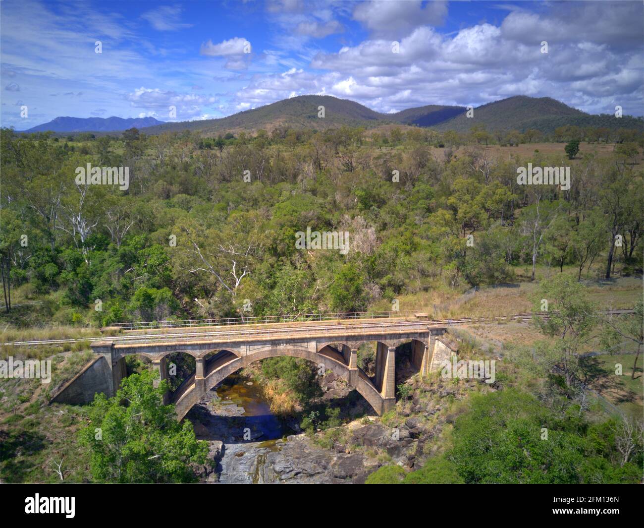 Aerial of Chowey Railway Bridge which spans over Deep Creek (1905) and ...
