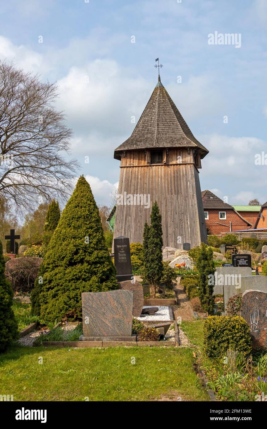 church tower, Gelting, Gelting Bay, Schleswig-Holstein, Germany Stock ...