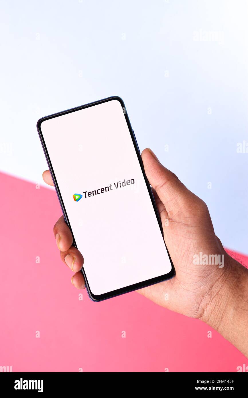 Assam, india - May 04, 2021 : Tencent Video logo on phone screen stock ...