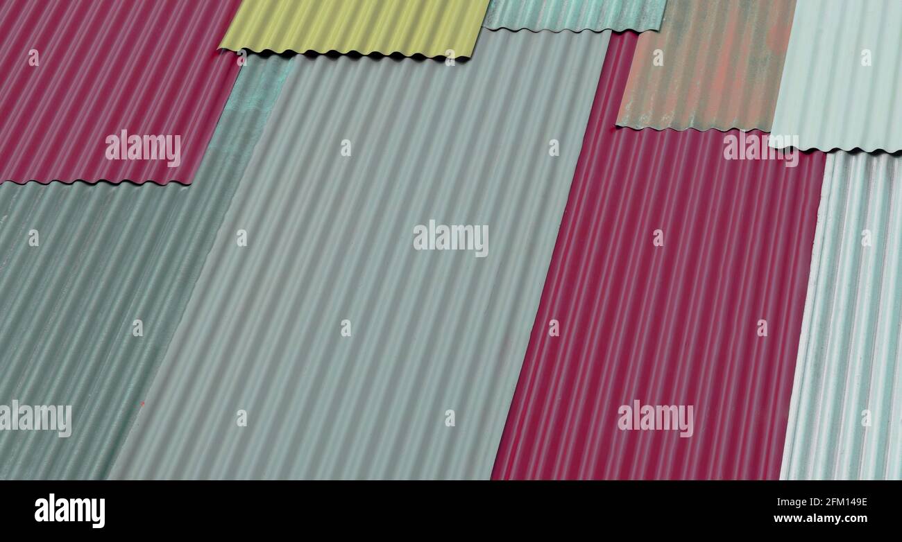 Metal roof panels - a cool background Stock Photo - Alamy