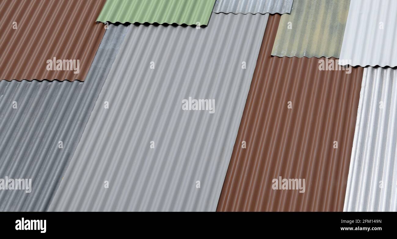 Metal roof panels - a cool background Stock Photo - Alamy