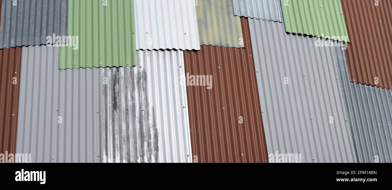 Metal roof panels - a cool background Stock Photo - Alamy