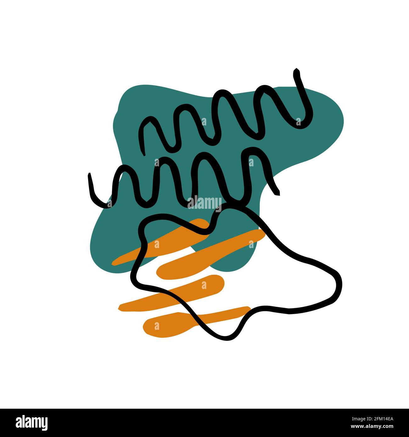 Minimal abstract nature art shape design vector Stock Vector Image ...