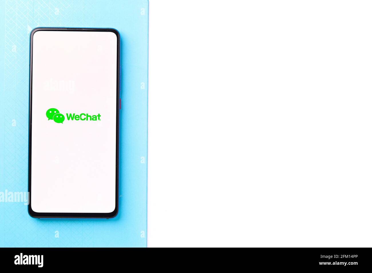 Assam, india - May 04, 2021 : Wechat logo on phone screen stock image ...