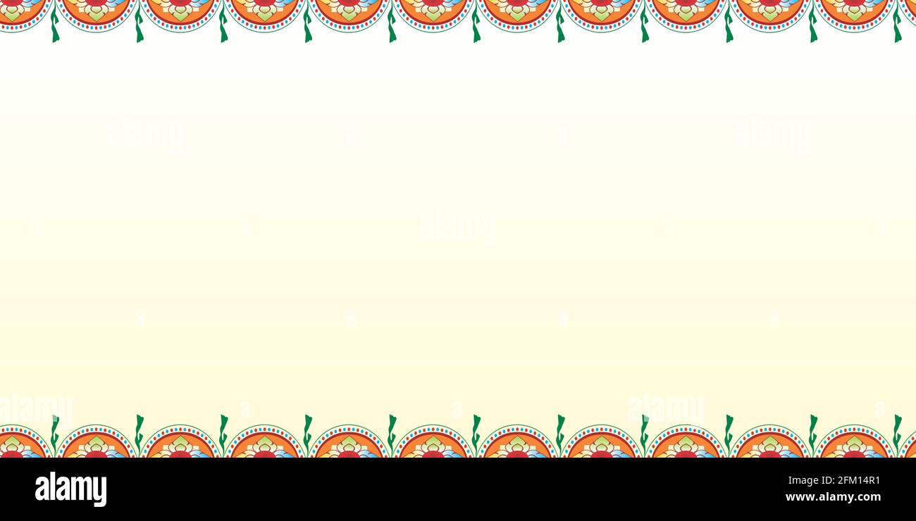 Colorful frame background with round-shaped decors Stock Photo - Alamy