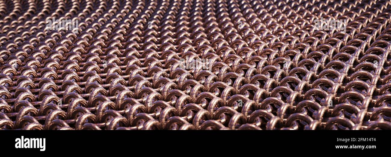 chain mail background banner, connected metal rings Stock Photo - Alamy