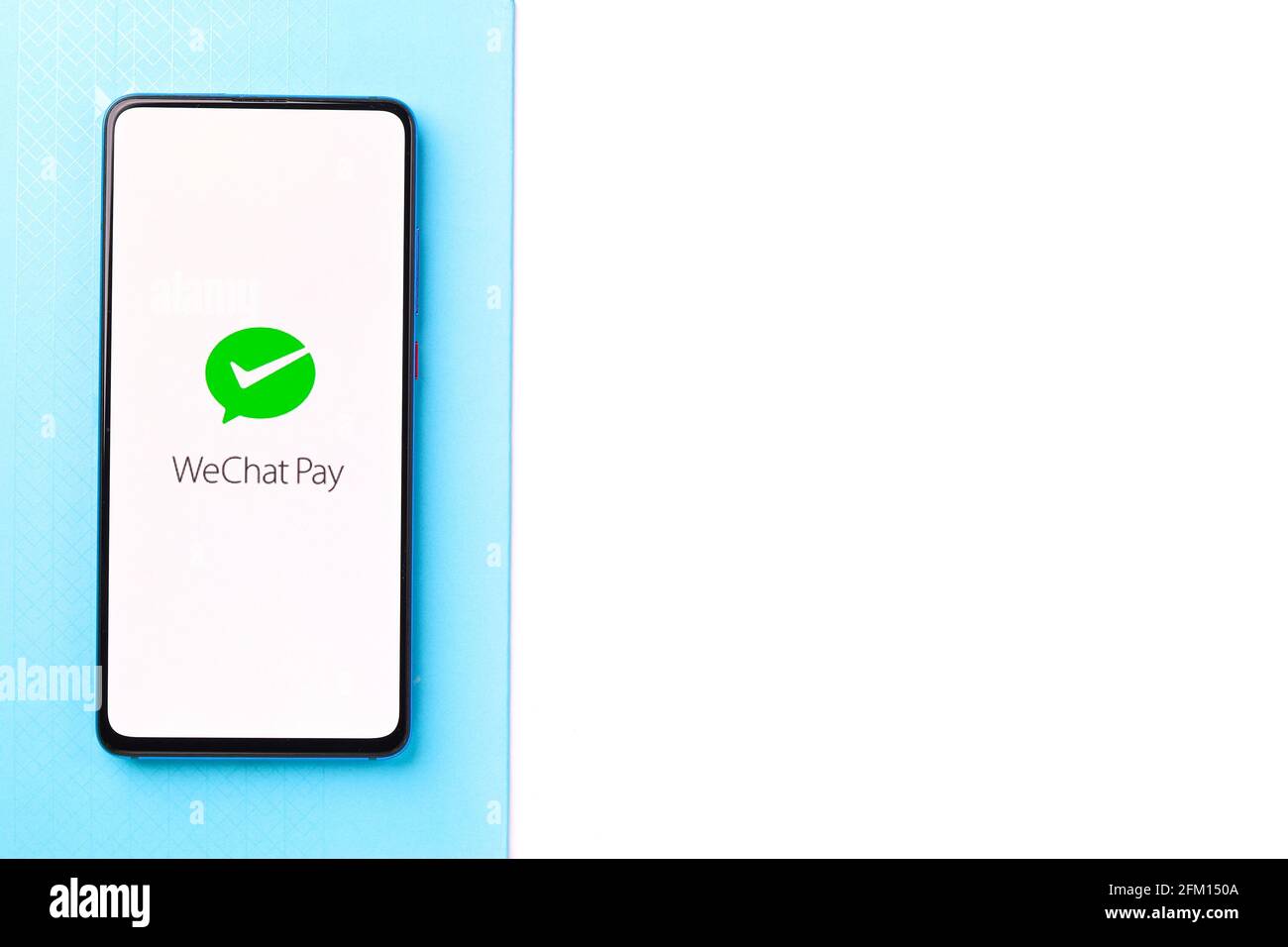 Assam, india - May 04, 2021 : Wechat Pay logo on phone screen stock ...