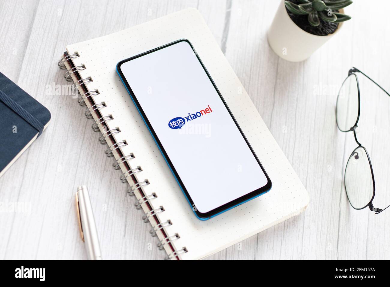 Assam, india - May 04, 2021 : Xiaonei logo on phone screen stock image ...