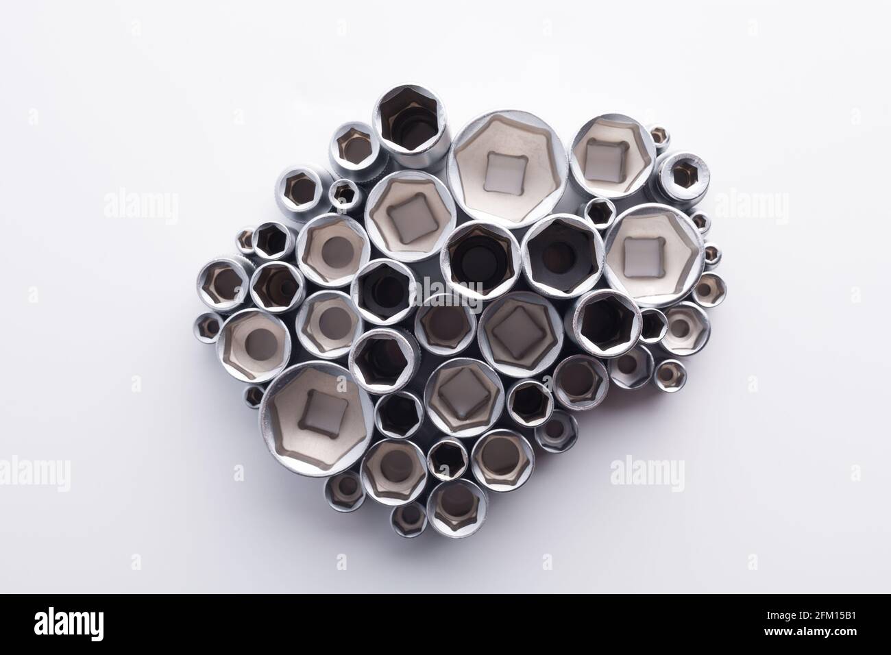 Collection set of wrench heads top view on white background Stock Photo ...