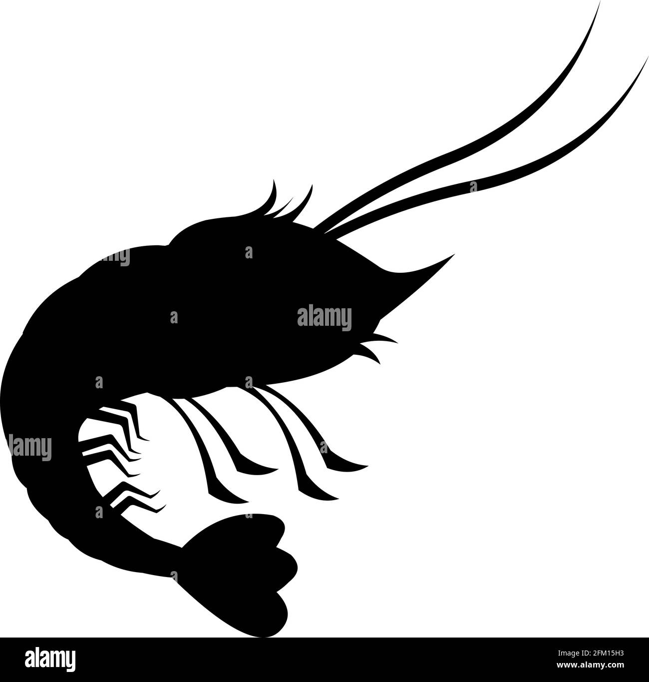 Shrimp Silhouette Vector