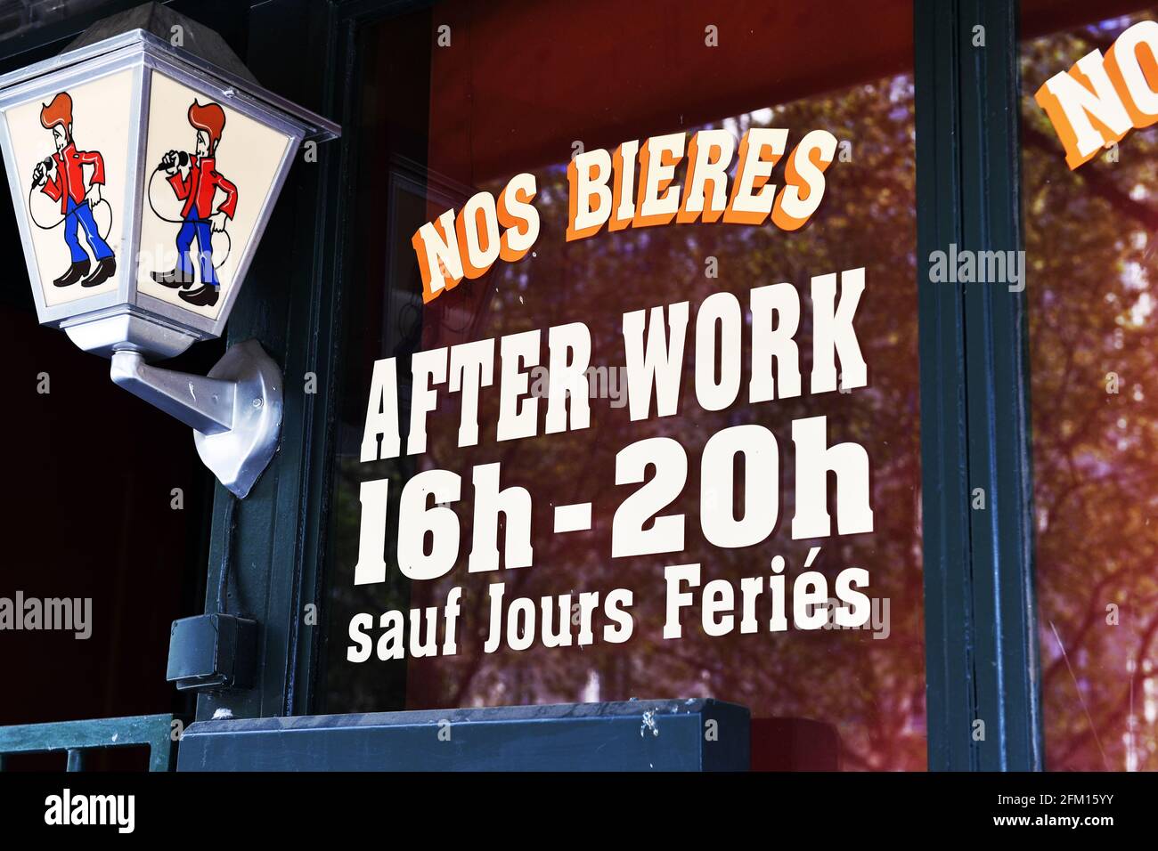 After work Pub sign - Paris - France Stock Photo - Alamy