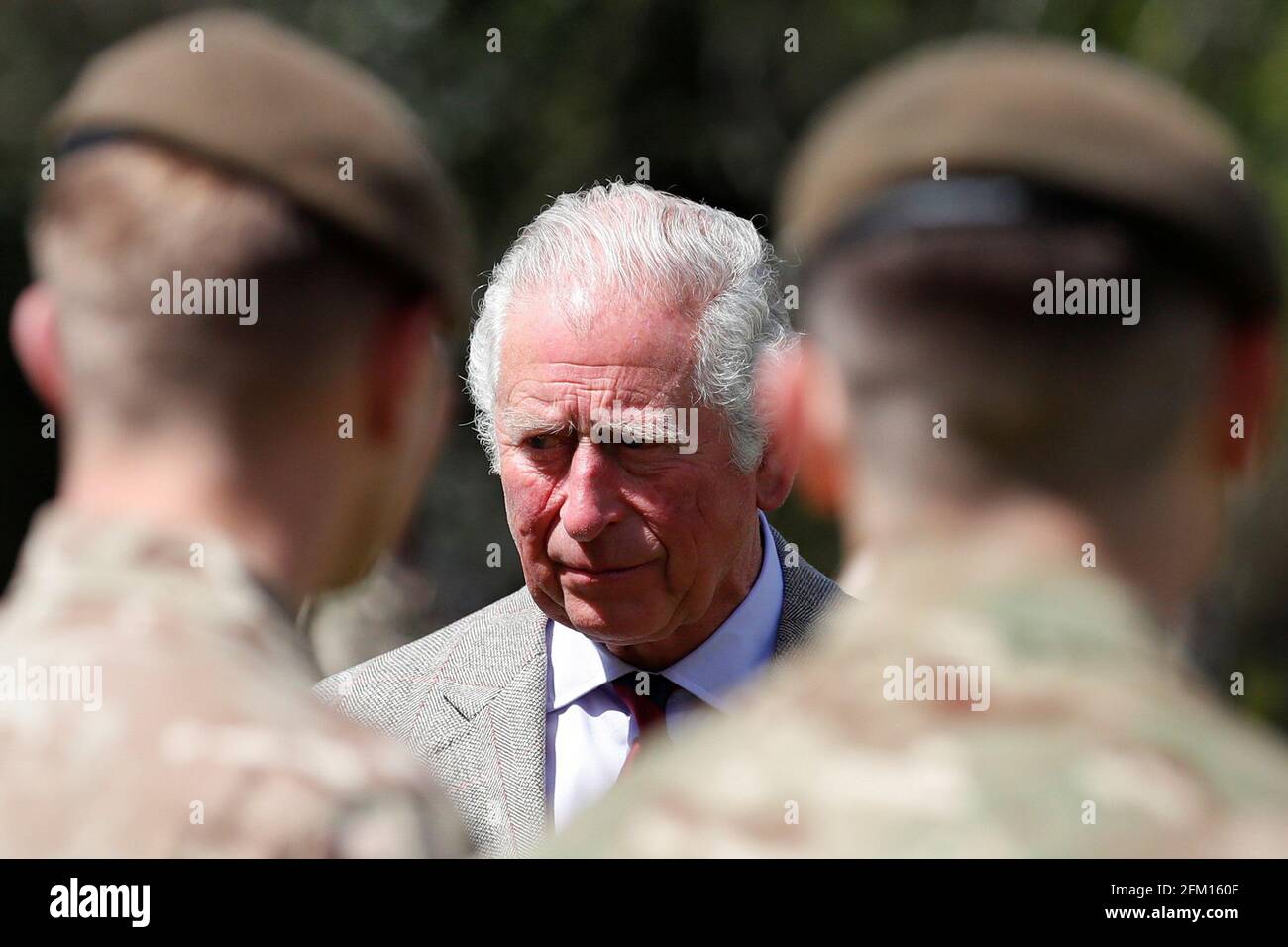 The Prince of Wales, Colonel Welsh Guards, during a visit to Combermere ...