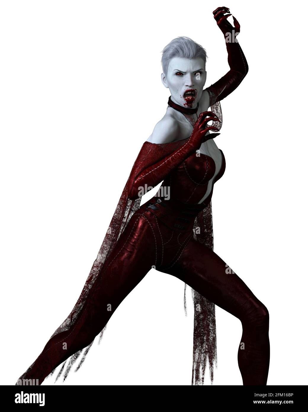 3D illustration vampire woman isolated on white background Stock Photo ...