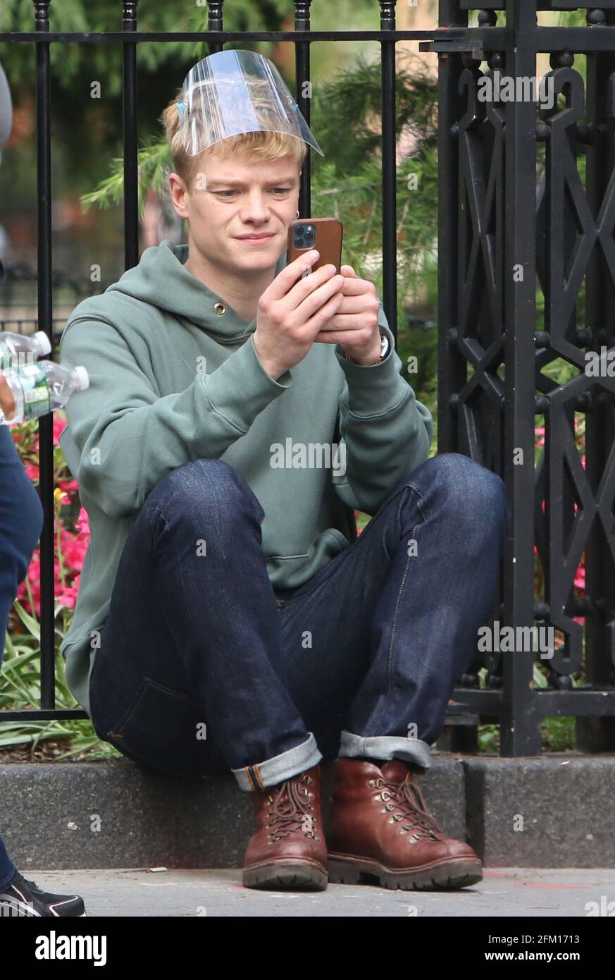 New York, NY, USA. 4th May, 2021. Tom Rhys Harries on the set of the ...