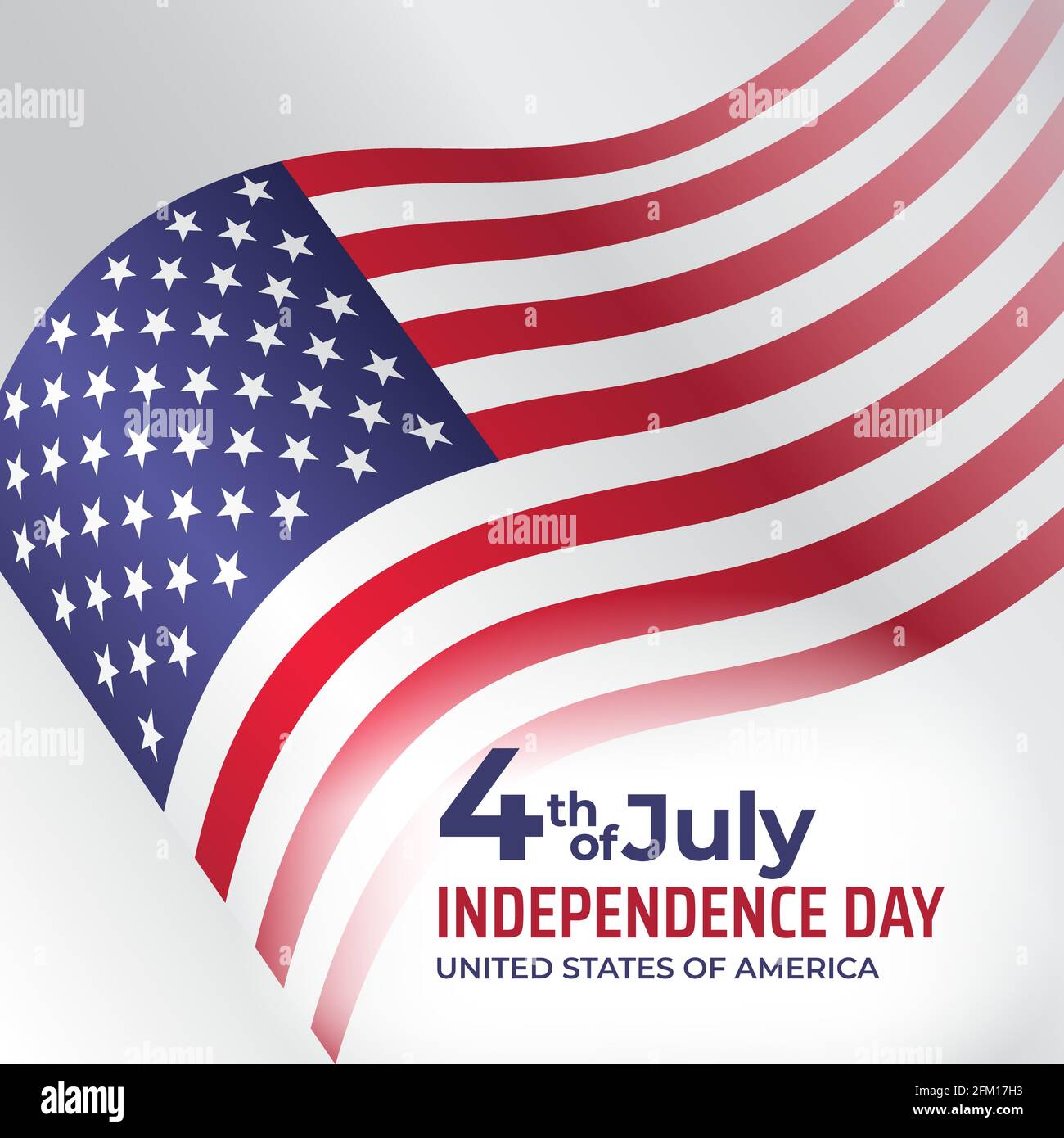 Poster 4th of july usa independence day, american flag on white ...