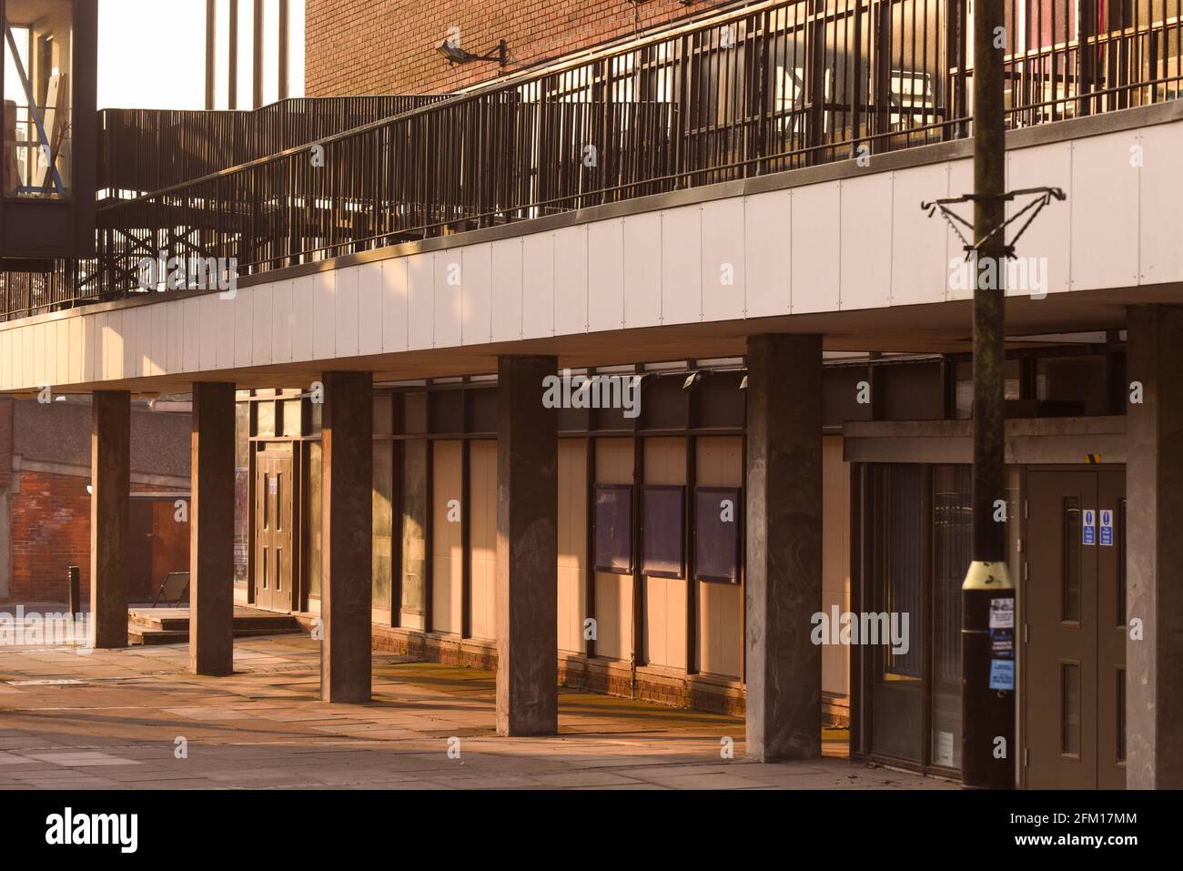 Empty high street shopping centre with no people Stock Photo - Alamy