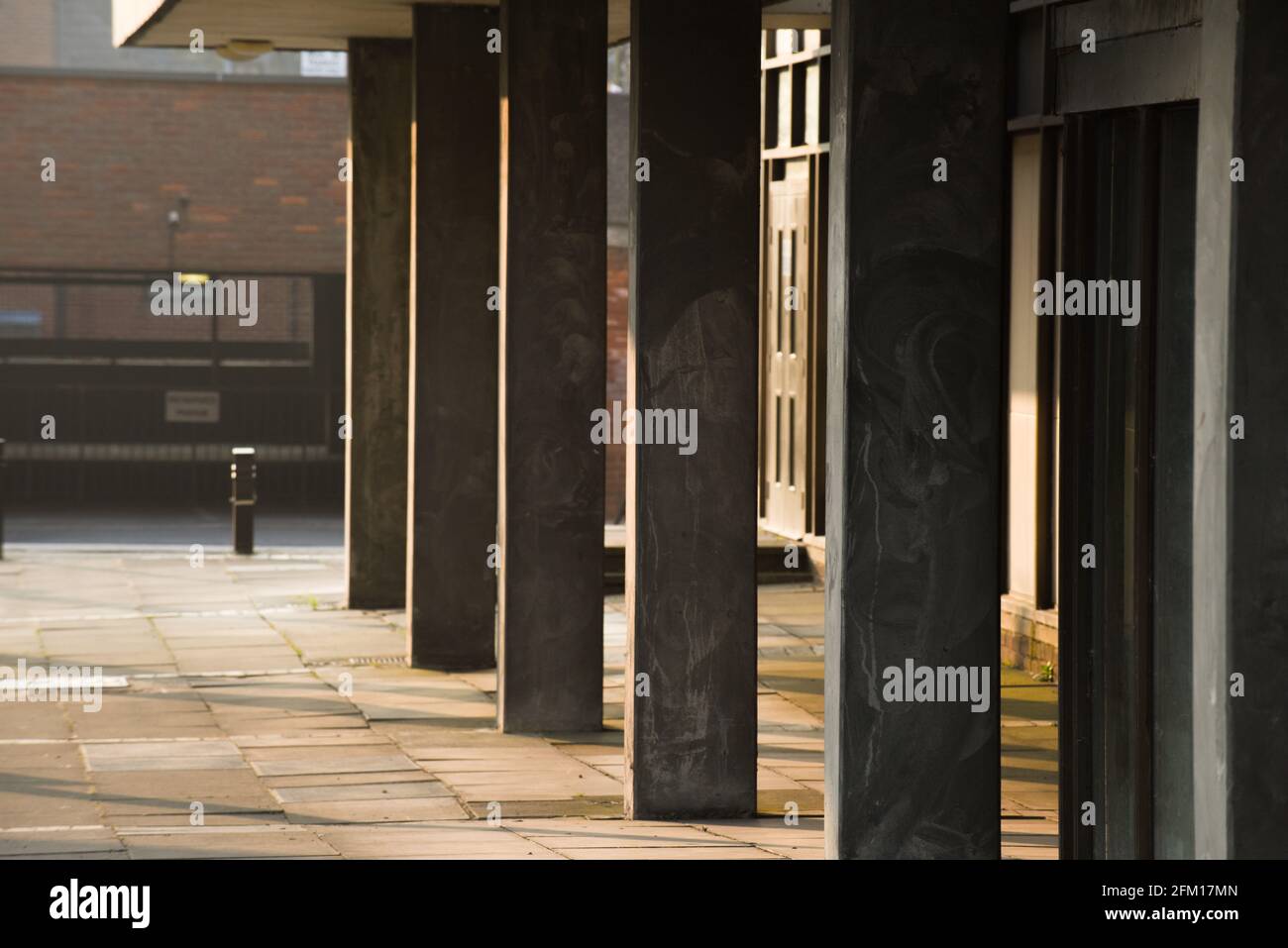 Empty high street shopping centre with no people Stock Photo - Alamy