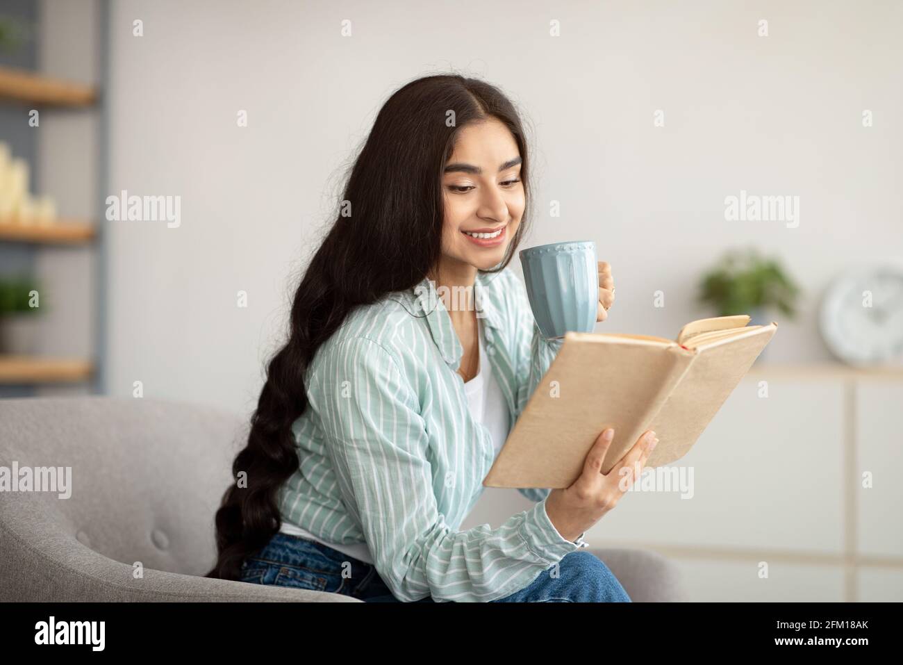 Indian Woman Reading Books