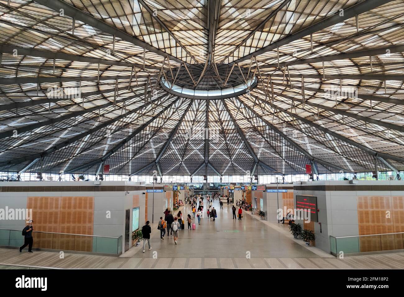SHANGHAI, CHINA - MAY 5, 2021 - The giant dome above the interior space ...
