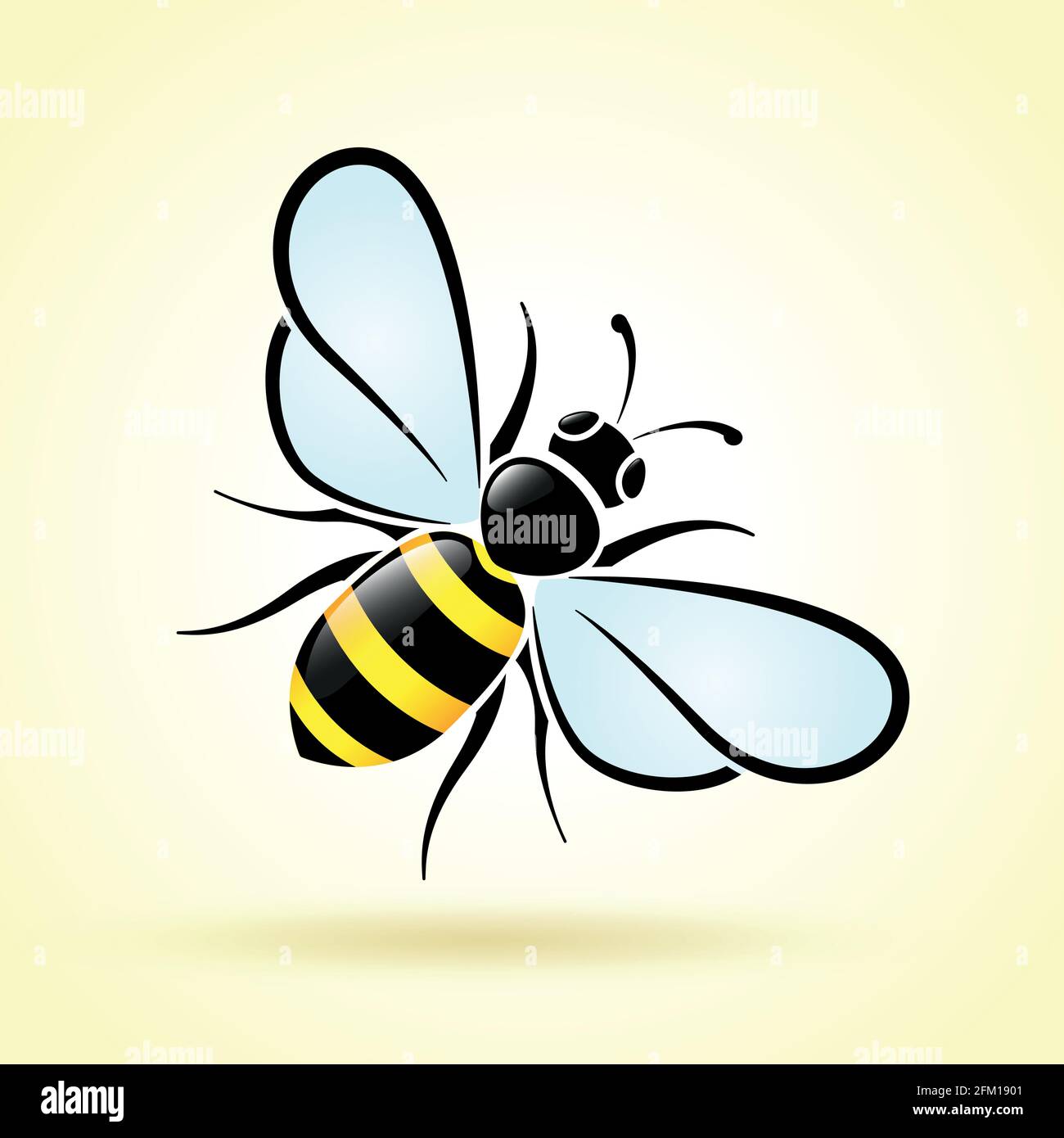 Honey bee bumblebee white Stock Vector Images - Alamy