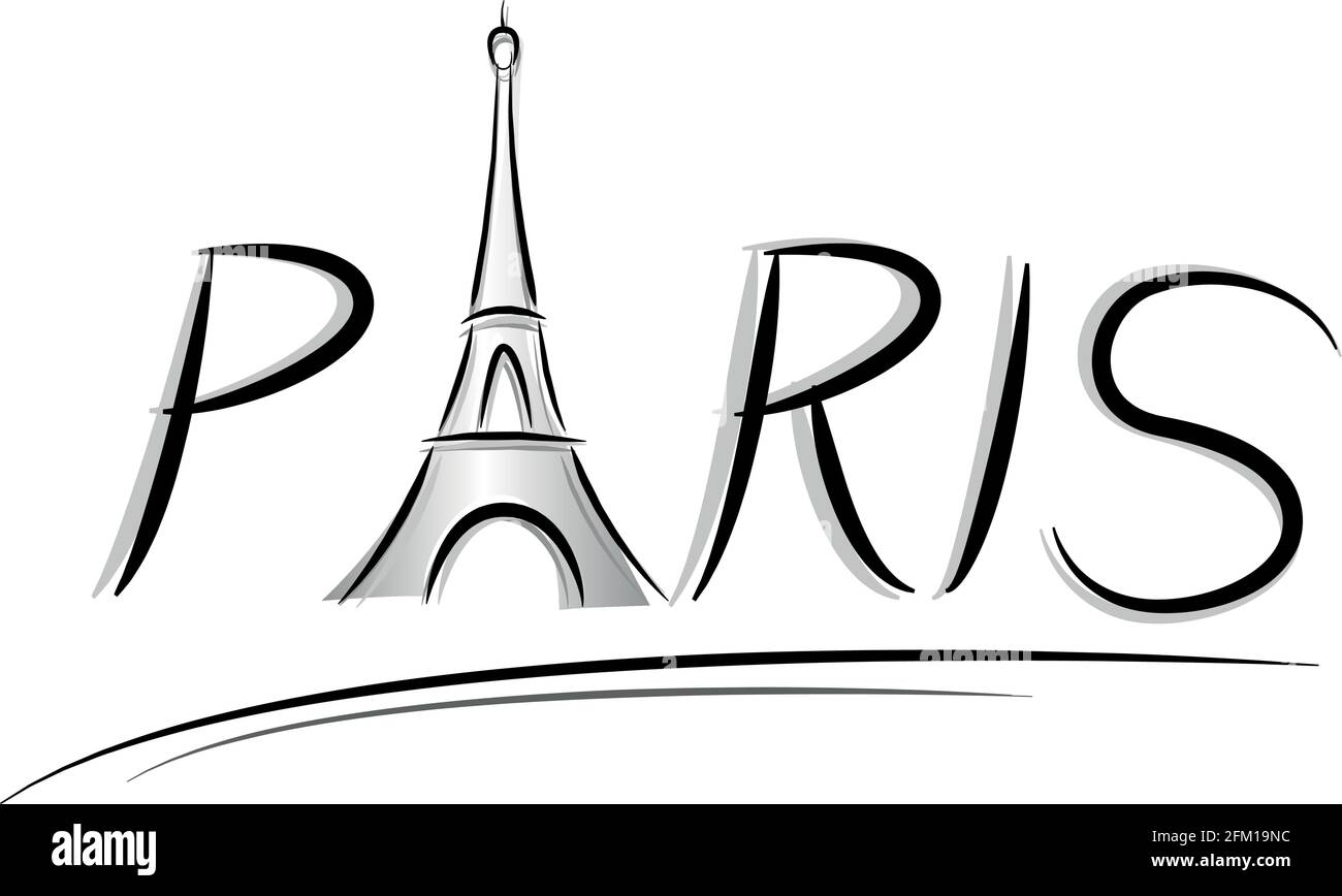 Vector illustration of paris eiffel tower sign Stock Vector Image & Art ...