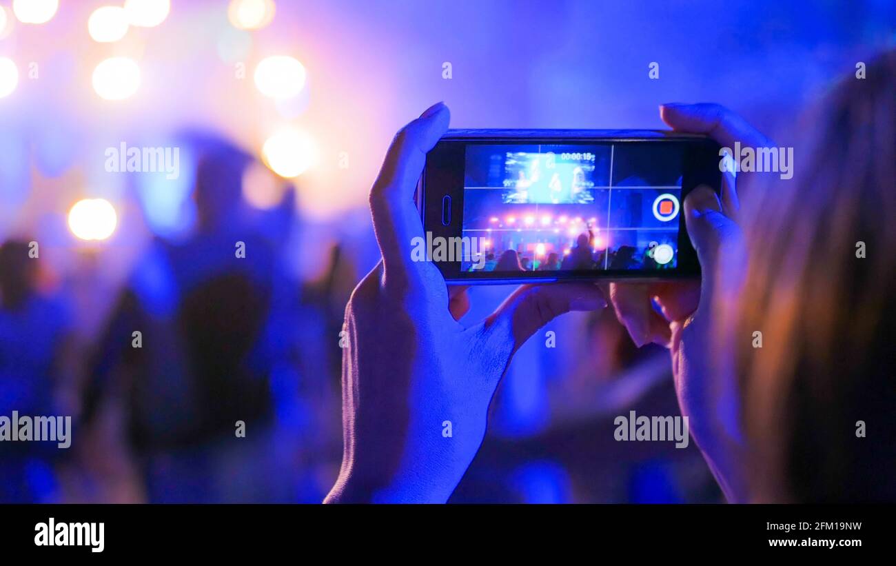 Woman hands silhouette recording video hi-res stock photography and ...