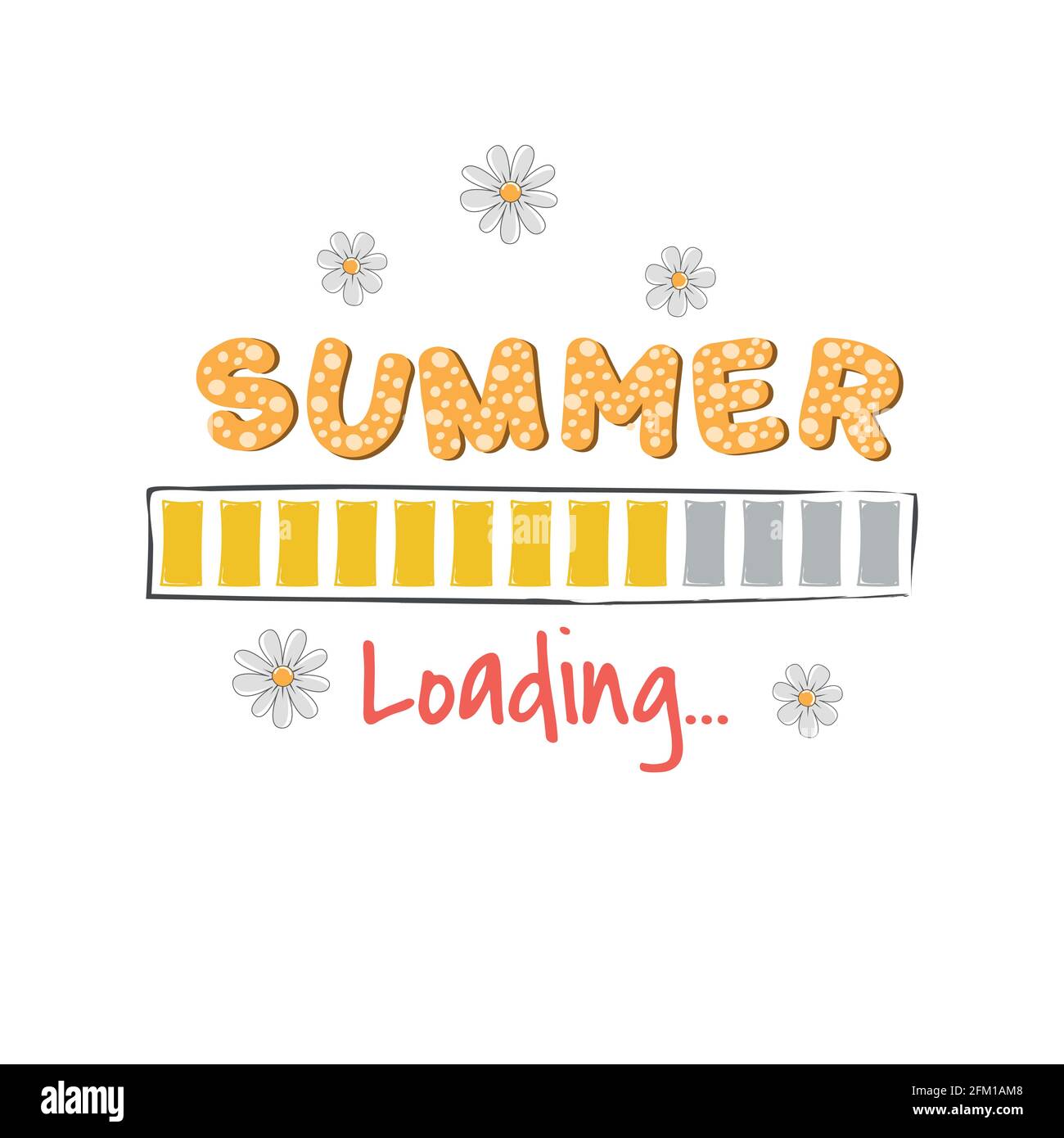 Loading progress Bar with text Summer. Vector illustration Stock Vector ...
