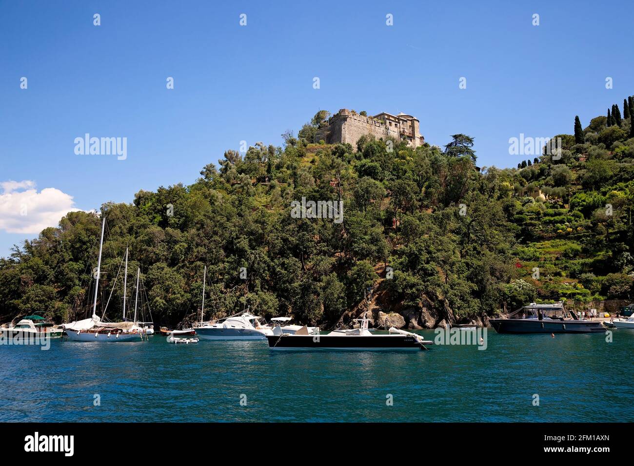 Castello Brown overlooking Portofino Harbour Stock Photo - Alamy