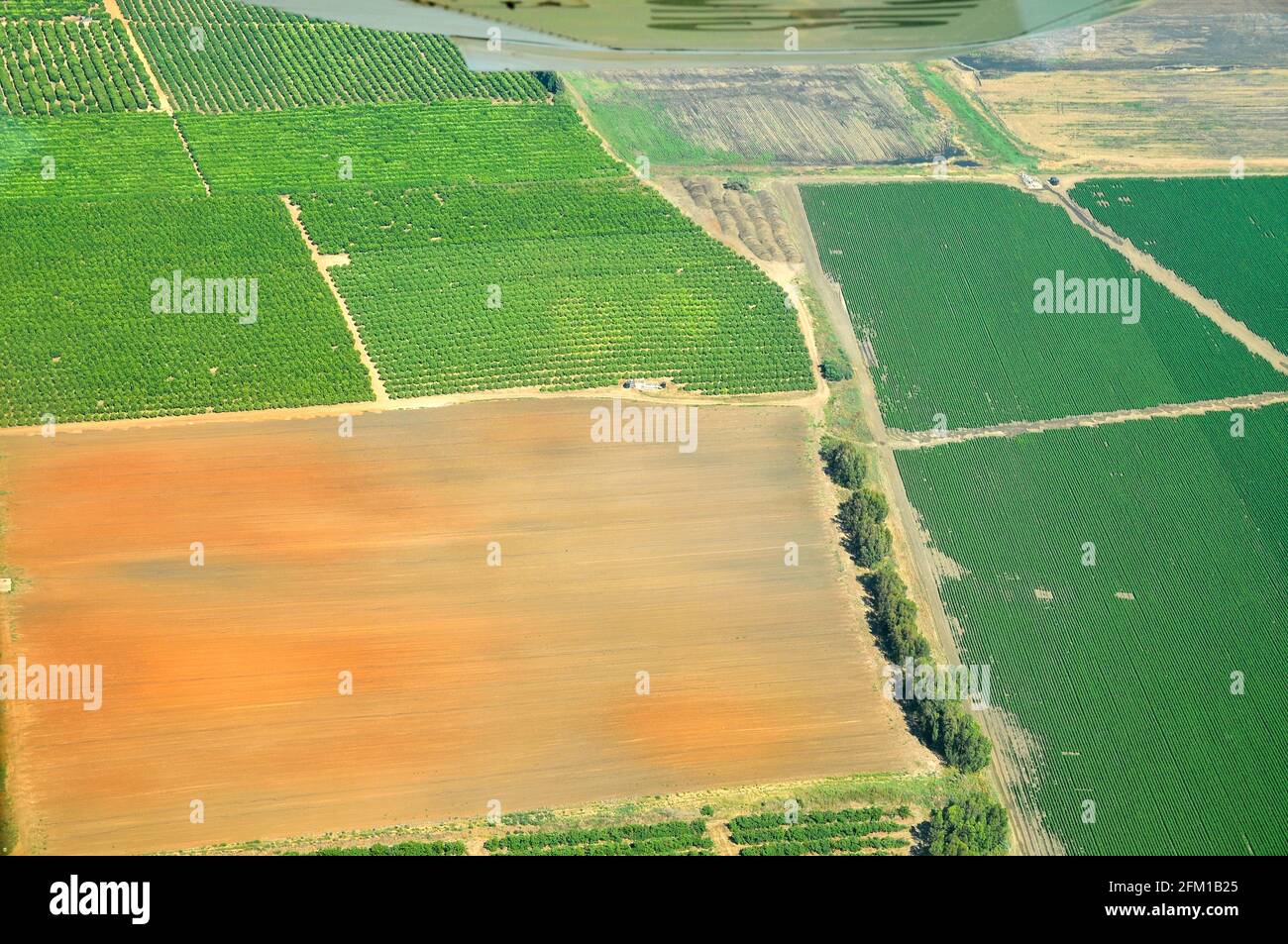 Aerial View of cultivated farmland Photographed in Israel Stock Photo ...