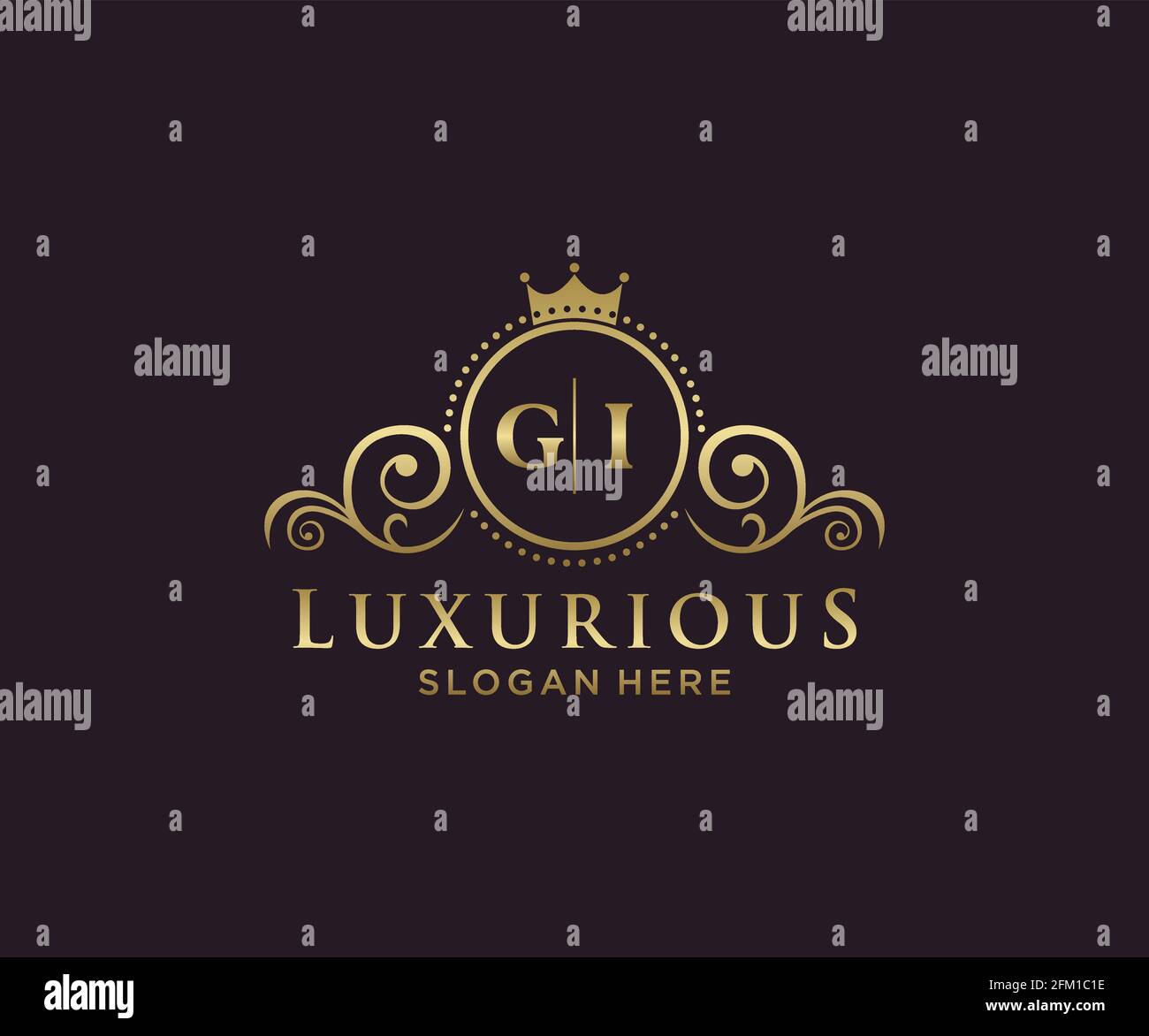 GI Letter Royal Luxury Logo template in vector art for Restaurant ...
