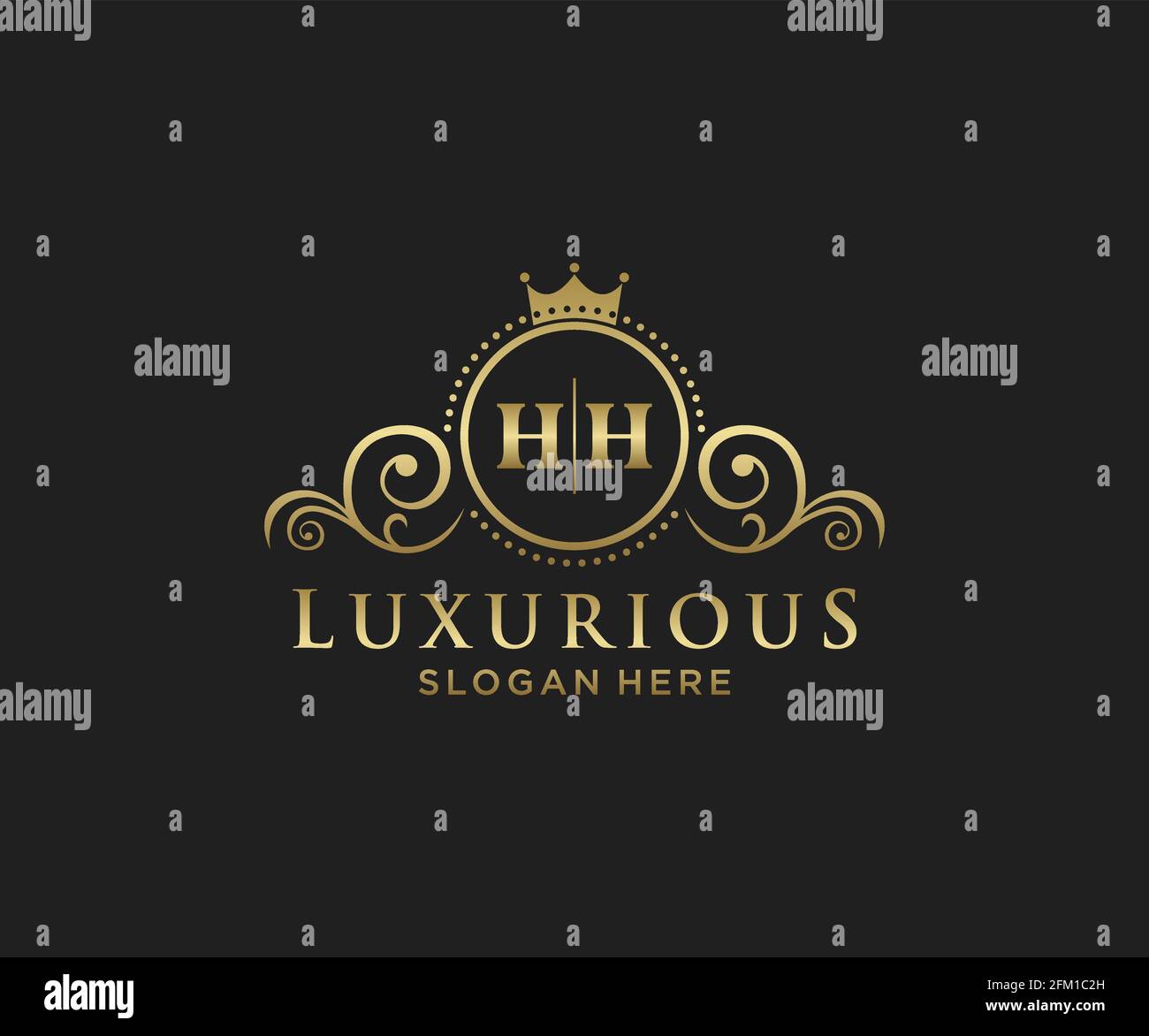 HH Letter Royal Luxury Logo template in vector art for Restaurant ...